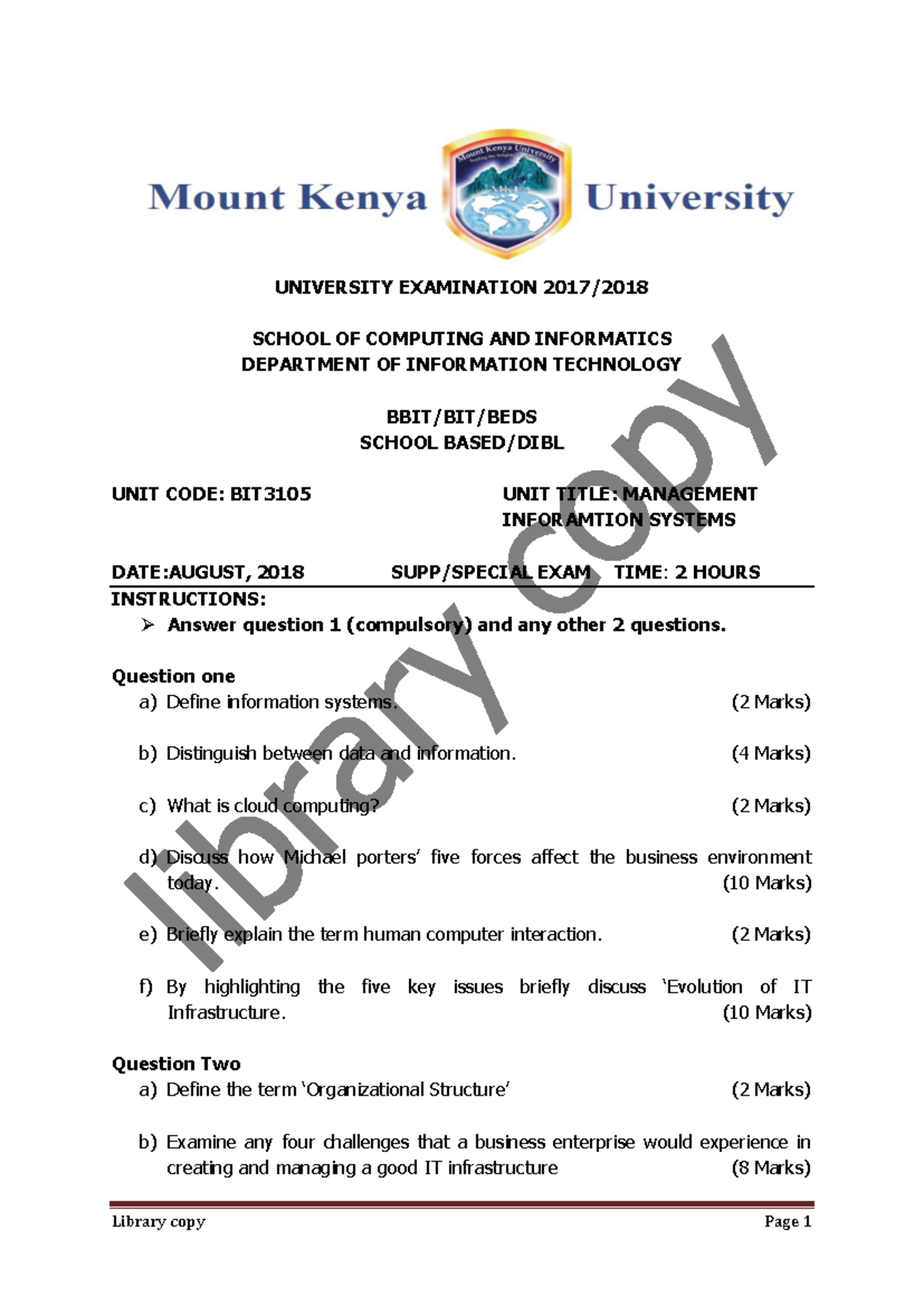 BIT3105 Management Information System SB SUPP - Library copy Page 1 ...