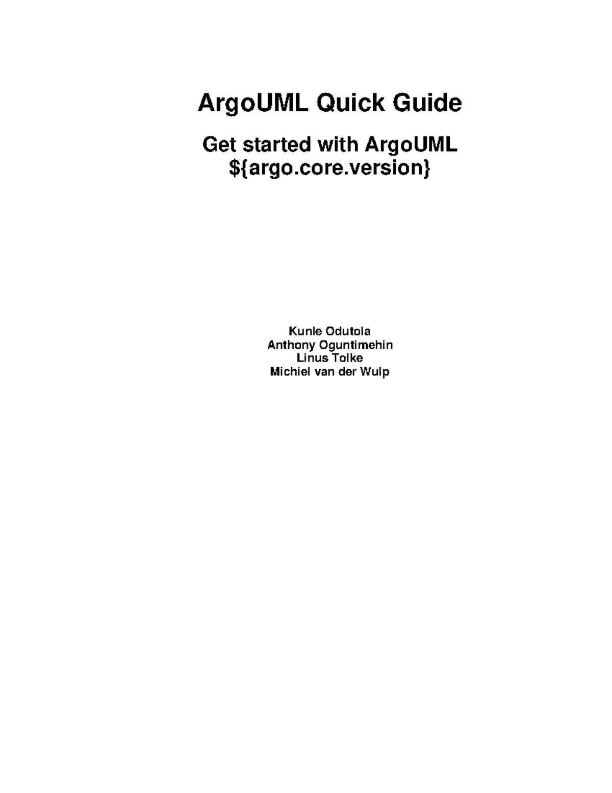 Argo UMLquickguide - guia rapida - ArgoUML Quick Guide Get started with ...