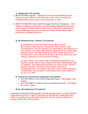 Exam 3 - Exam #3 answers. - LIST: If I say “list” information, you may ...