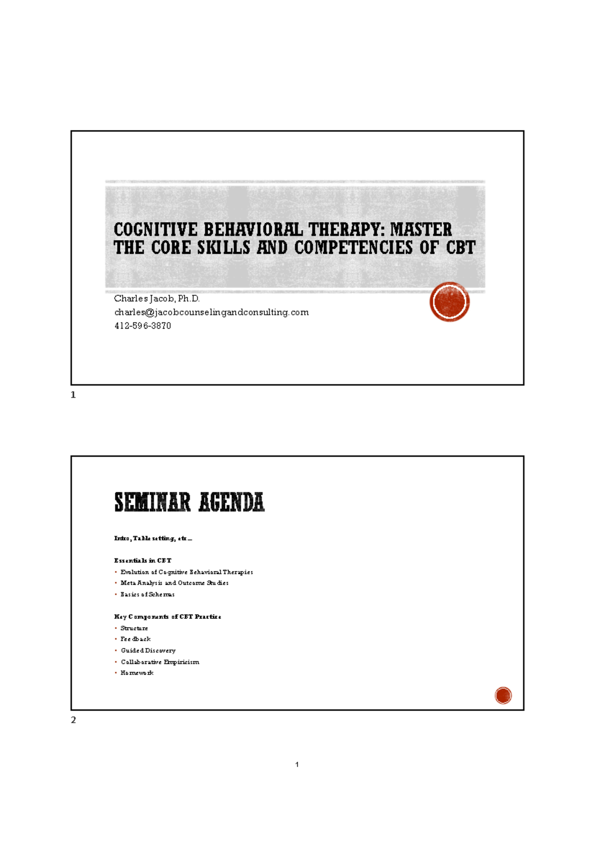 Manual cognitive behavioral therapy training master core skills ...