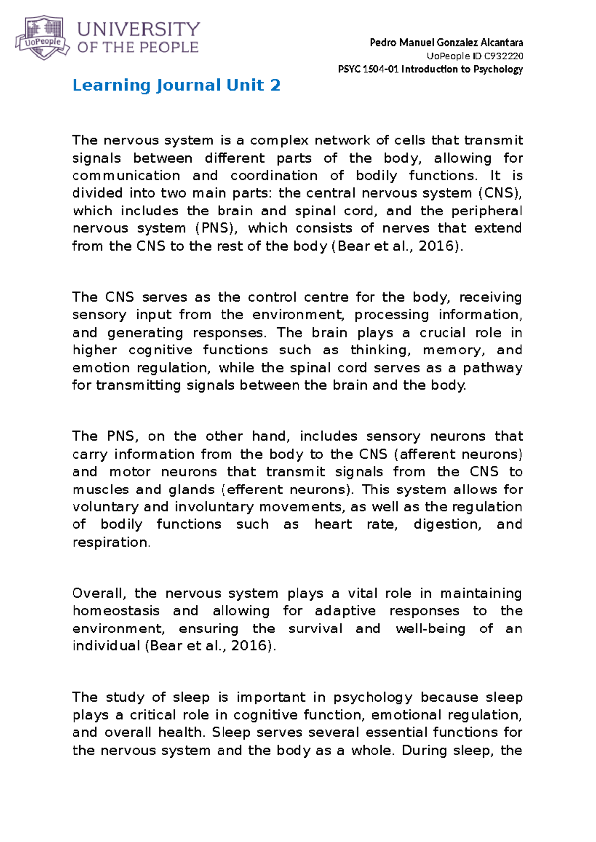 Learning Journal Unit 2 - Pedro Manuel Gonzalez Alcantara UoPeople ID C ...