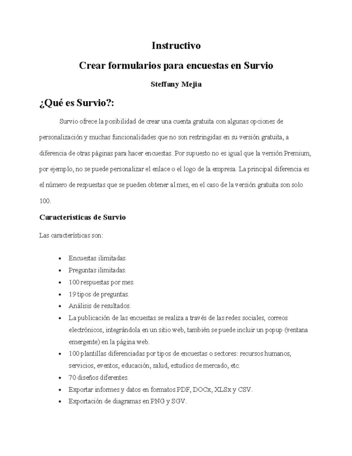 Instructivo para crear encuestas en Survio - Instructivo Crear ...