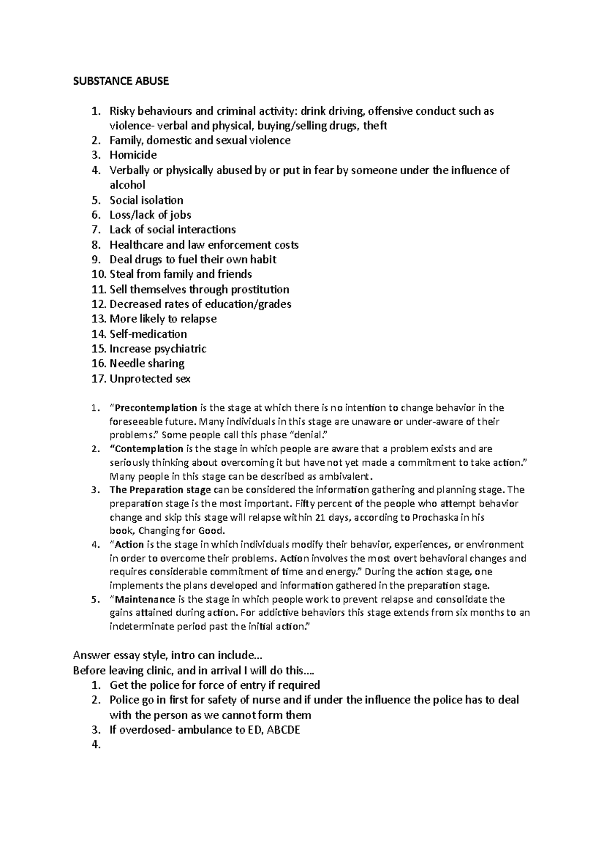 Risky behaviours and criminal activity - SUBSTANCE ABUSE Risky ...