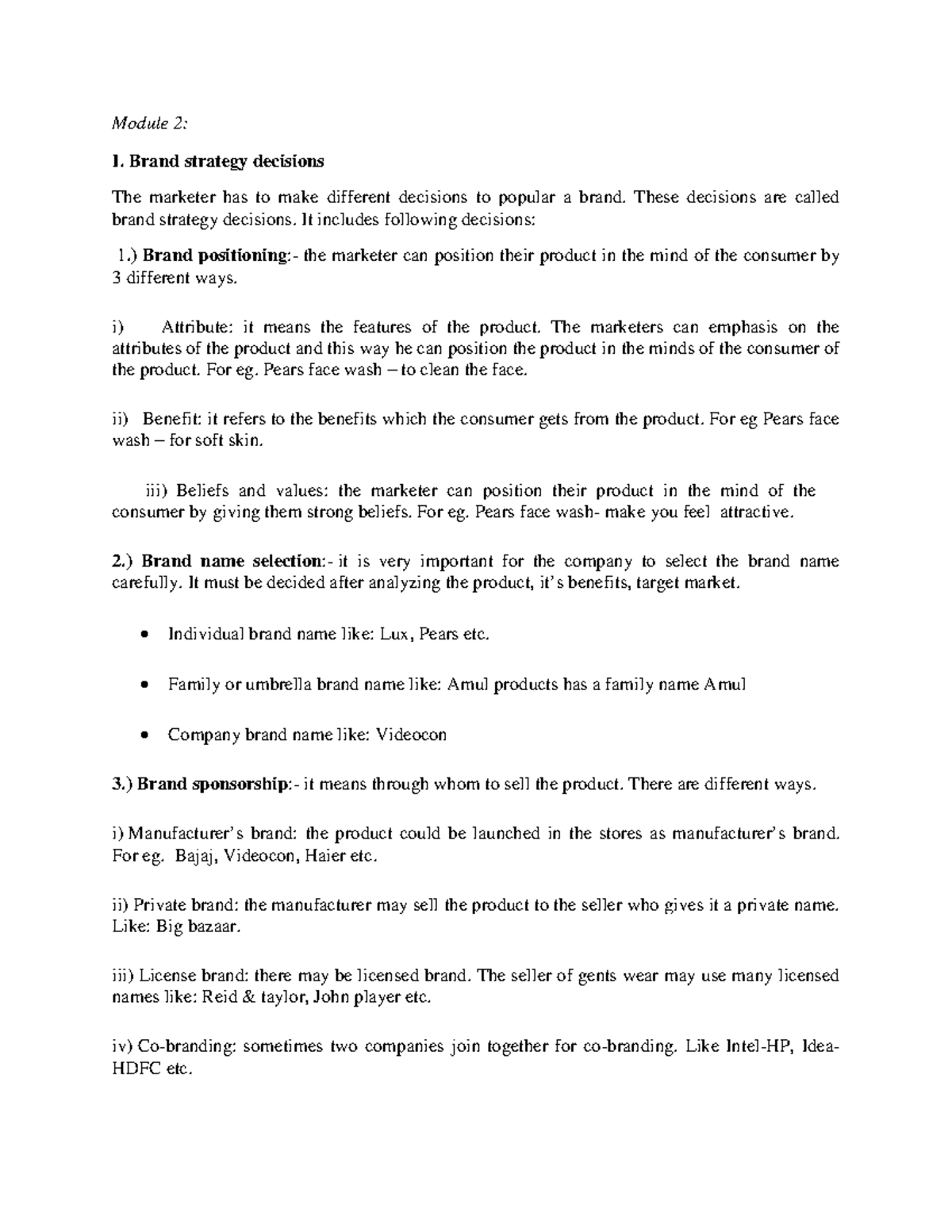 Brand Management 2 3 4 5 Module 2 I Brand Strategy Decisions The brand-management-2-3-4-5-module-2-i-brand-strategy-decisions-the