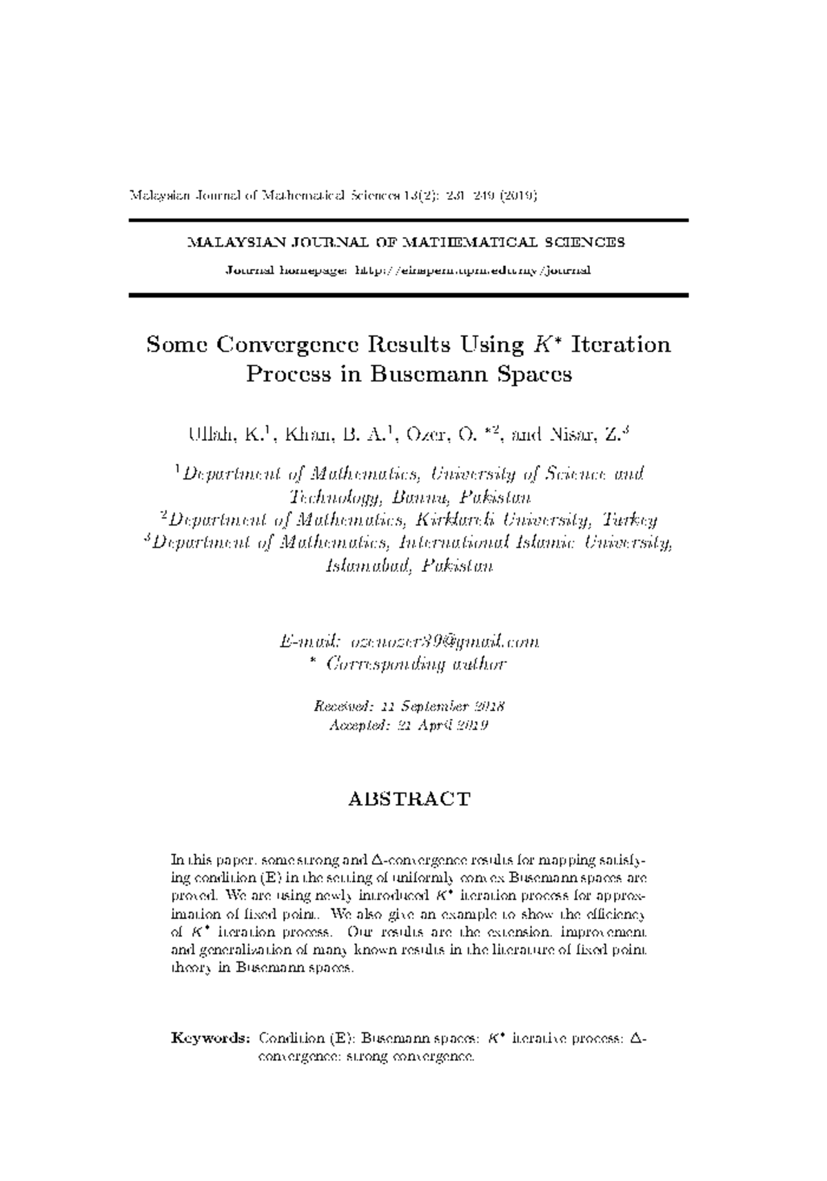 Some Convergence Results Using K Iteration Process in Busemann Spaces - ②s ♥ ♦ r♥ ♦ - Studocu