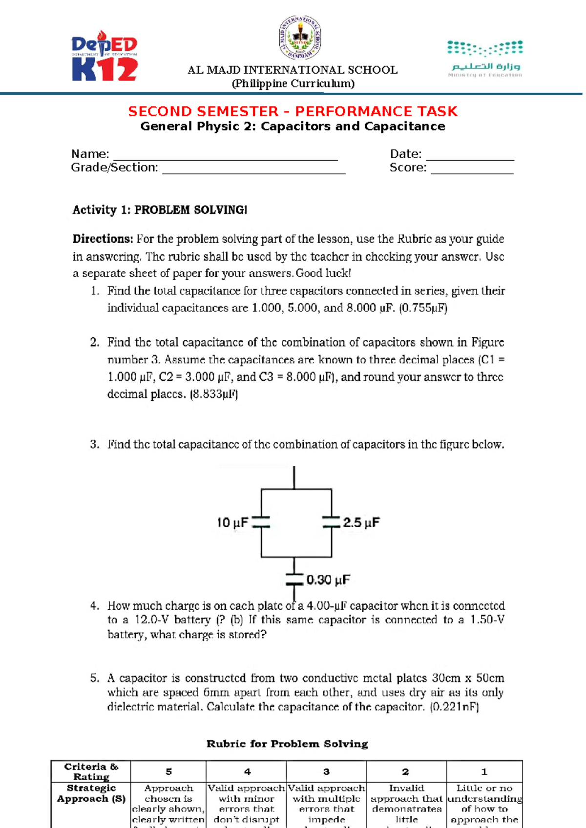 Physics pt - Sample assessment and practical works - physics igcse - AL MAJD INTERNATIONAL ...