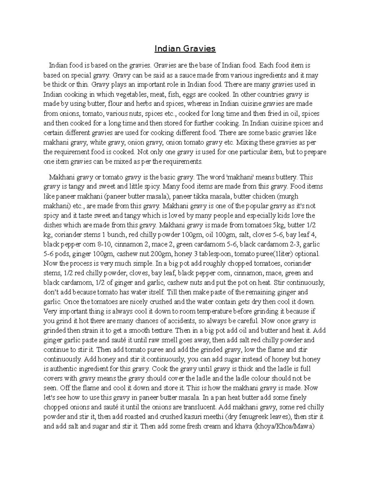 Indian Gravies - Indian Gravies Indian food is based on the gravies ...