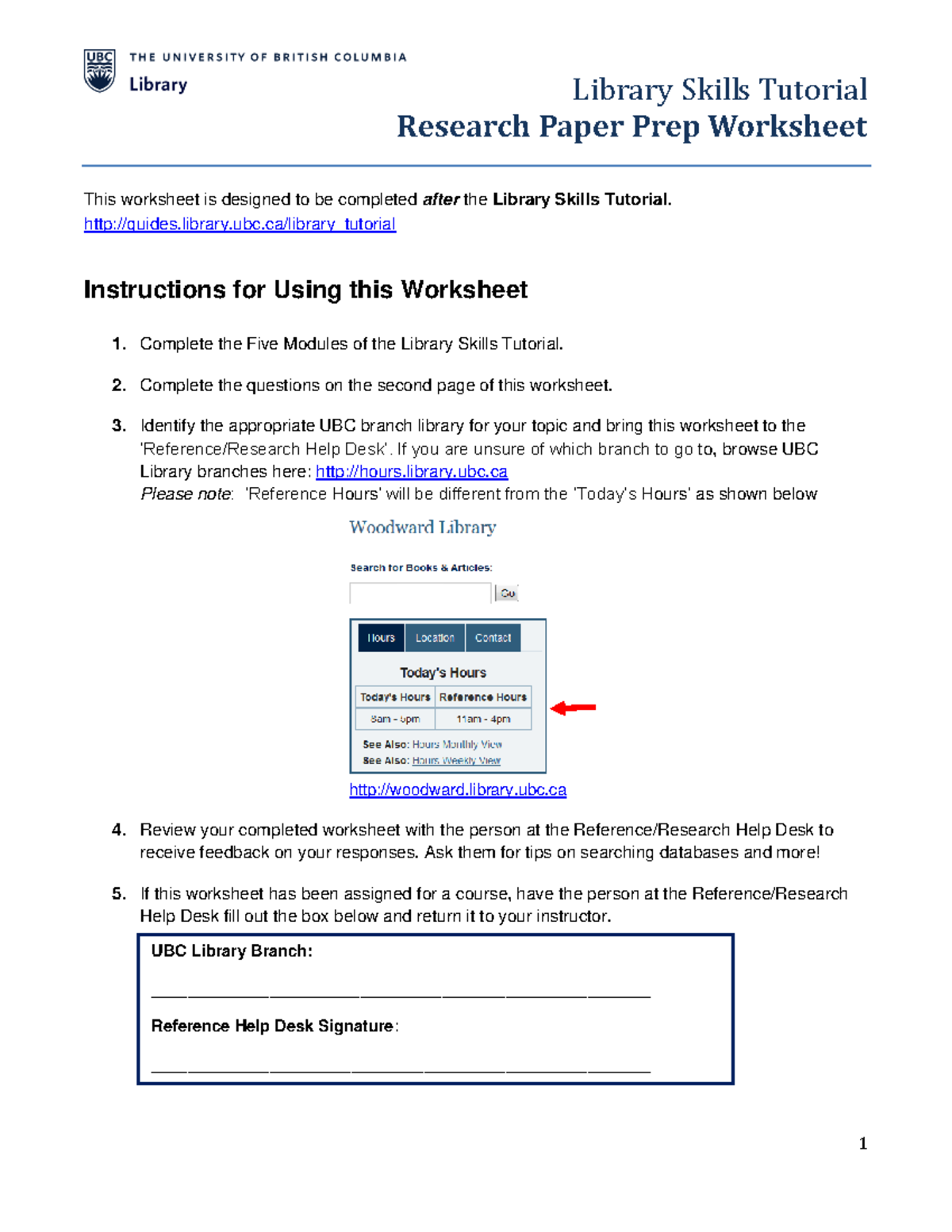 Research Paper Prep Worksheet - Library Skills Tutorial Research Paper ...