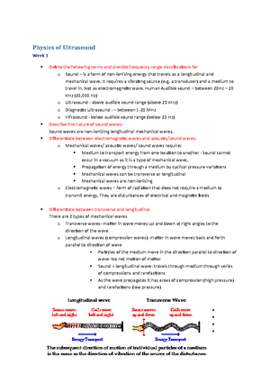 Week 1 key points - Lecture notes 1 - MEDI11002: PHYSICS FOR HEALTH ...