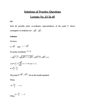 Practice questions first 22 lectures - Practice Questions of Lectures 1 ...