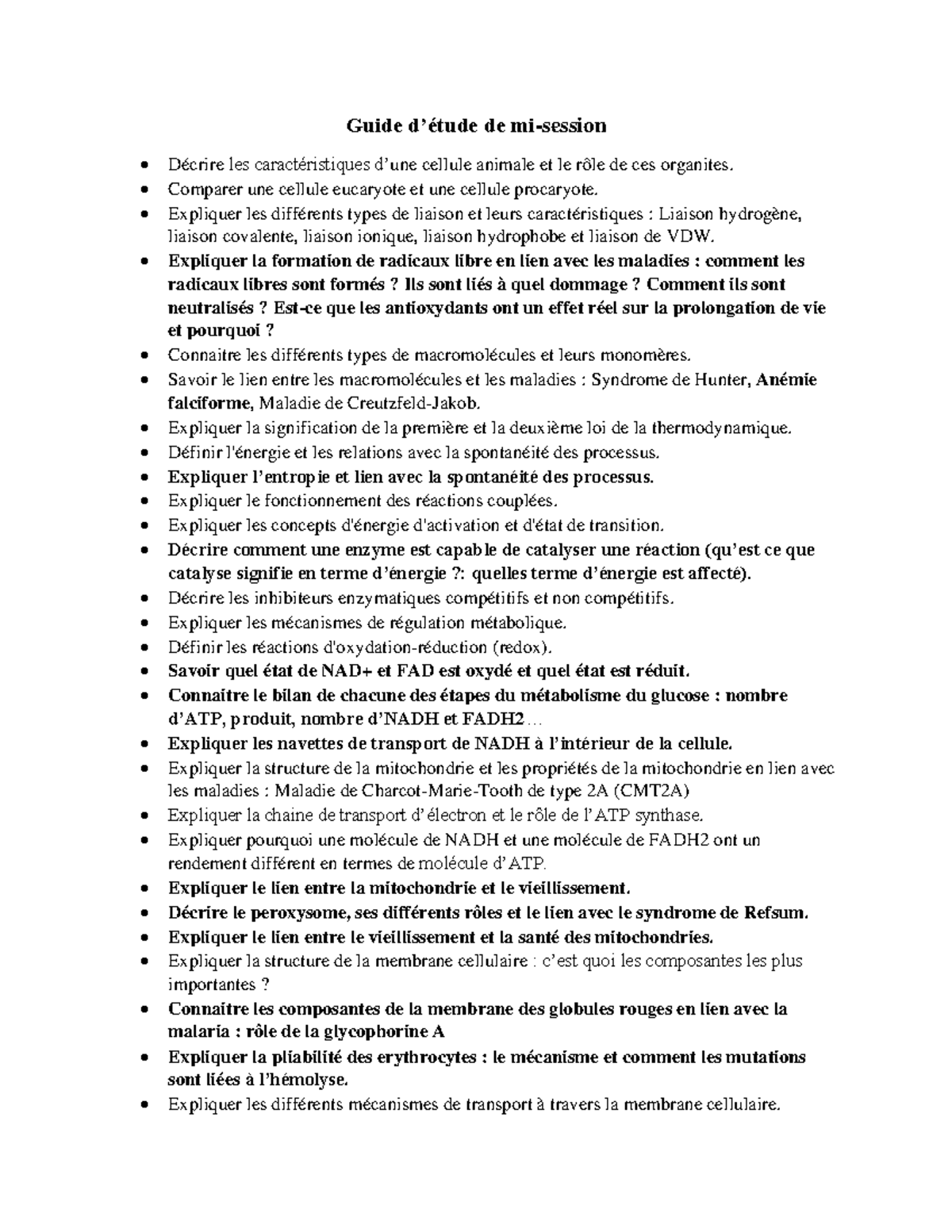 Guide d'étude de mi-session - Guide d’étude de mi-session Décrire les caractéristiques d’une ...