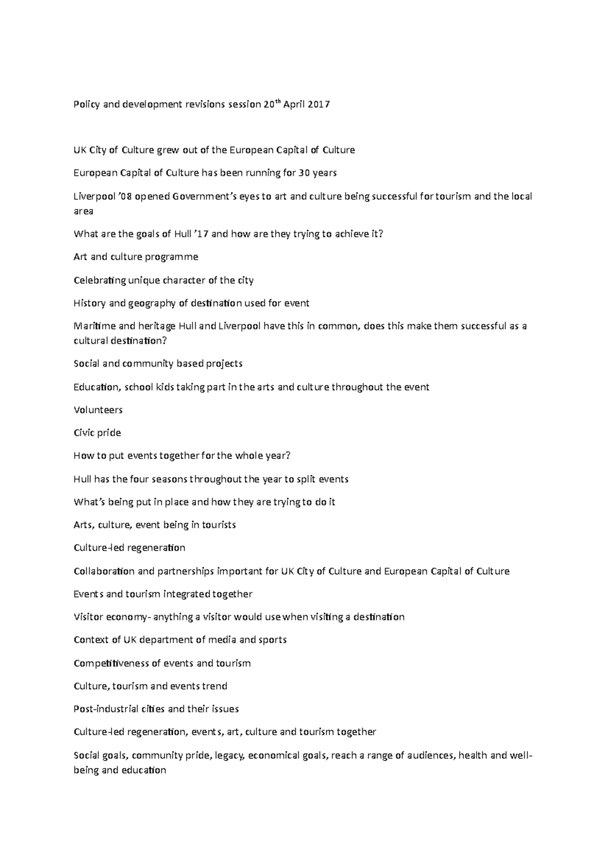 20th April 2017 Hull - Policy and development revisions session 20th ...