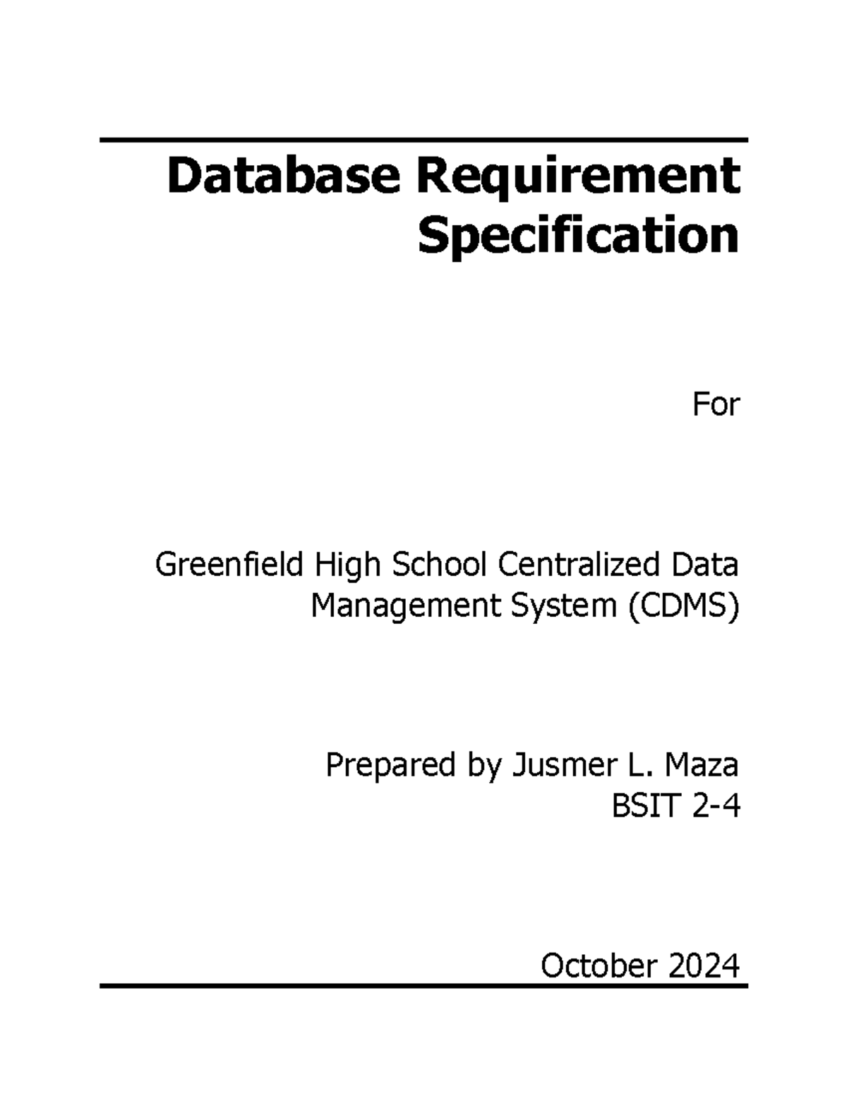 Case Analysis Prepages Database Requirement Specification - Database ...