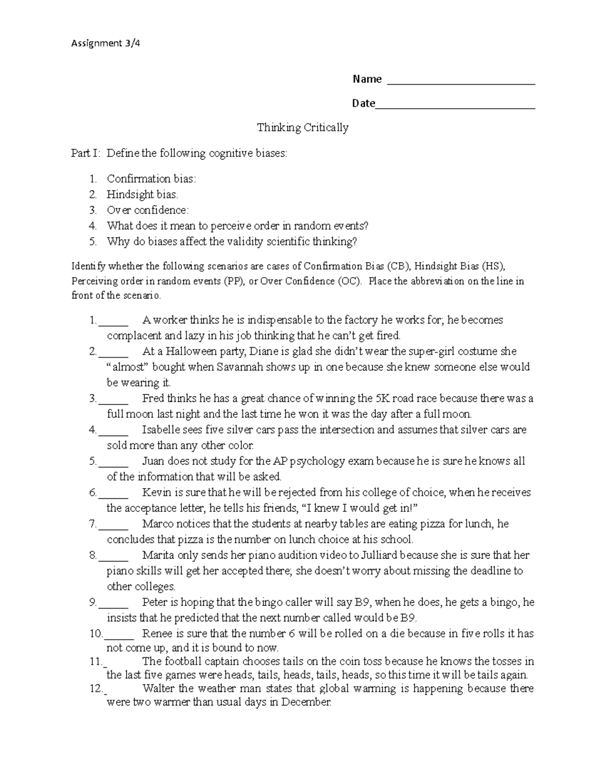 03-04 Thinking Critically - Assignment 3/ Name ...