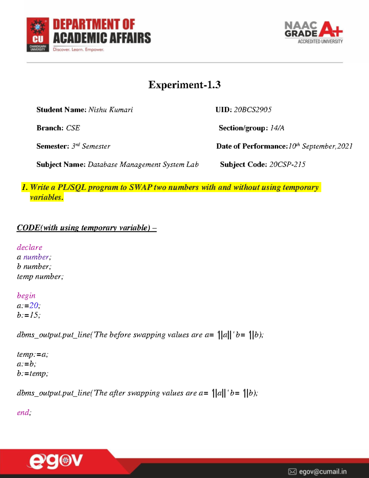 Worksheet-1 - A database management system (or DBMS) is essentially ...