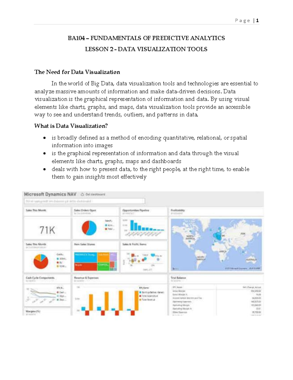 DATA Visualization Tools module -1488625928 - BA104 – FUNDAMENTALS OF ...