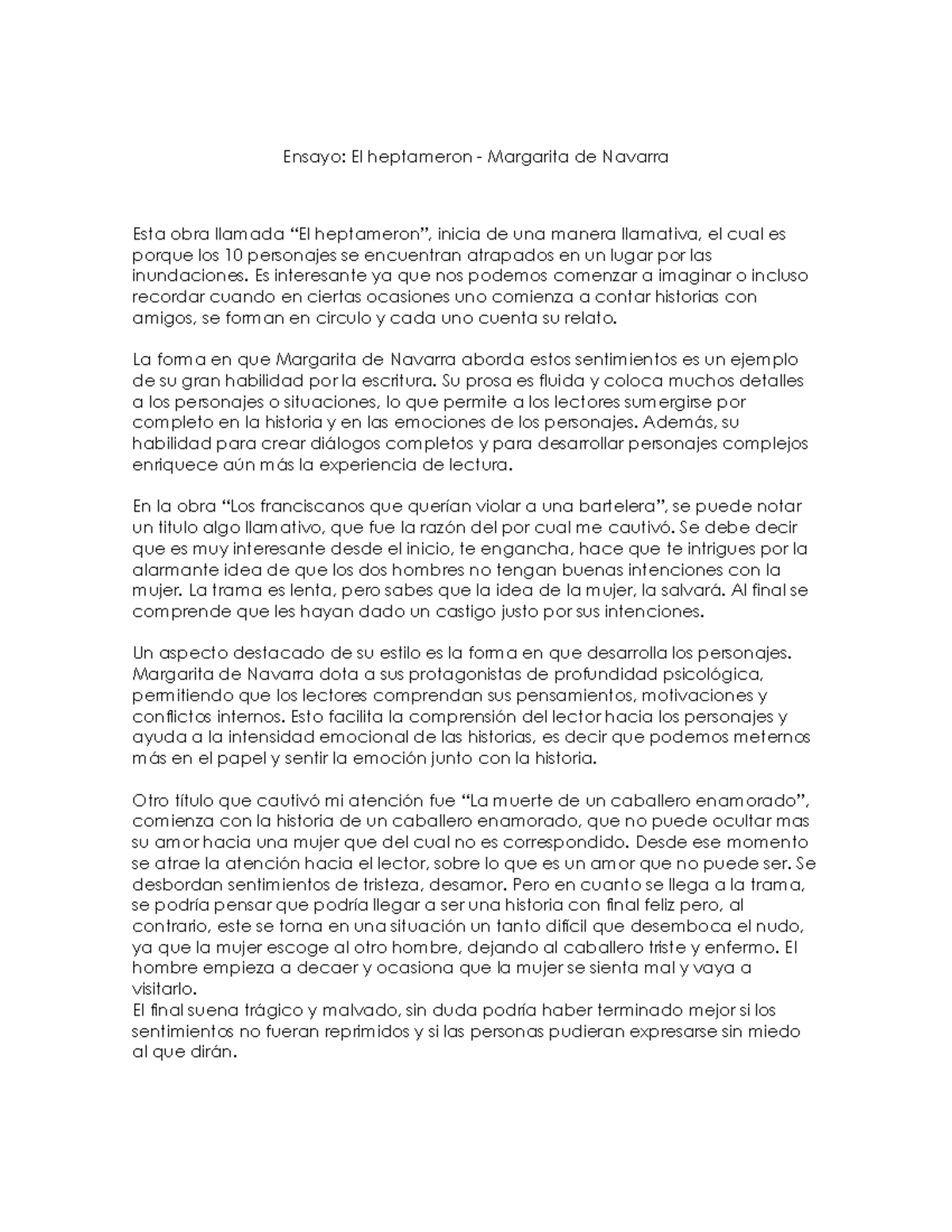 EL Heptameron - Ensayo: El heptameron - Margarita de Navarra Esta obra ...