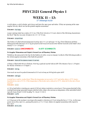General Physics 1 1 - 111 - UV - Studocu