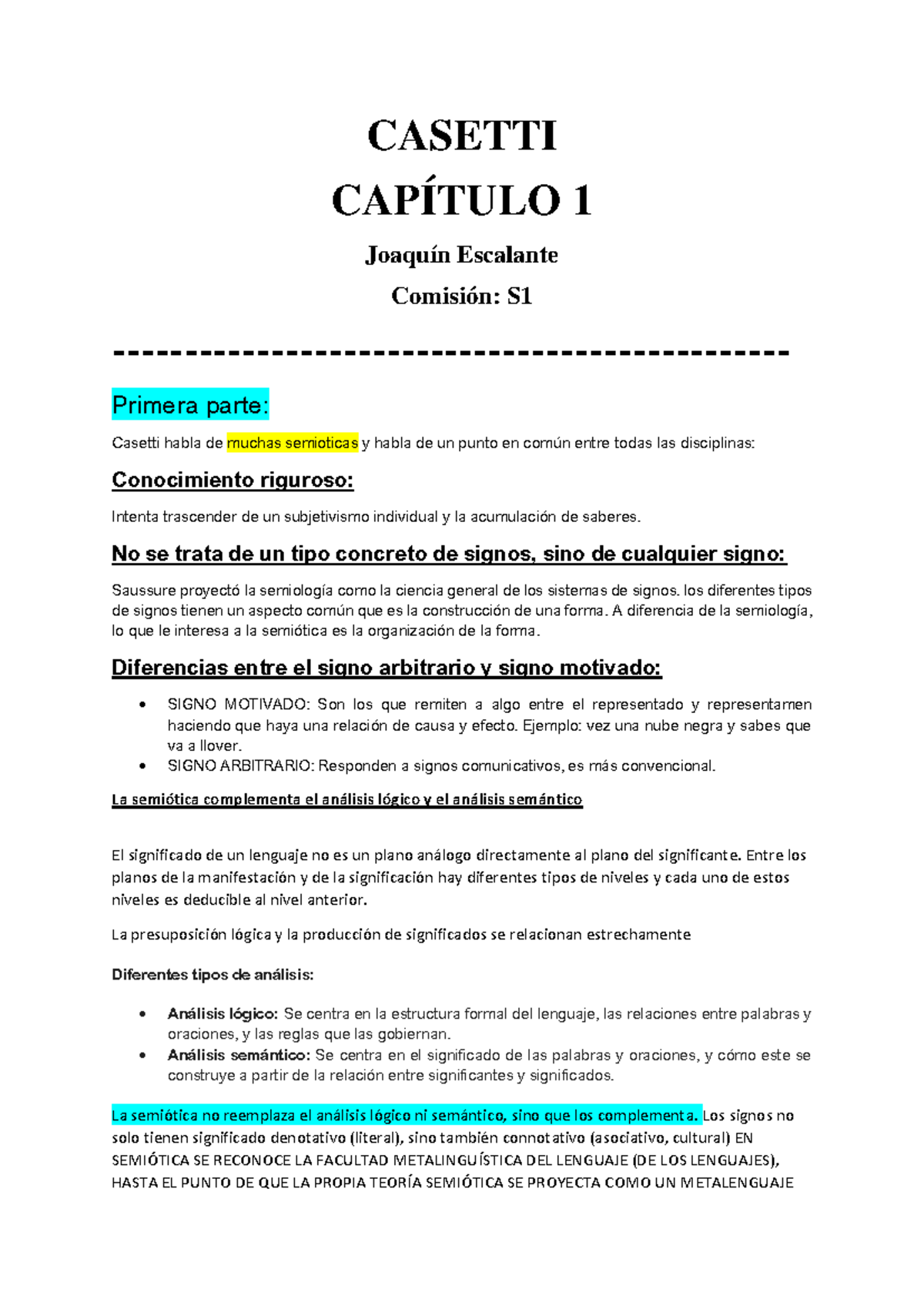 Casetti capitulo 1 - CASETTI CAPÍTULO 1 Joaquín Escalante Comisión: S ...