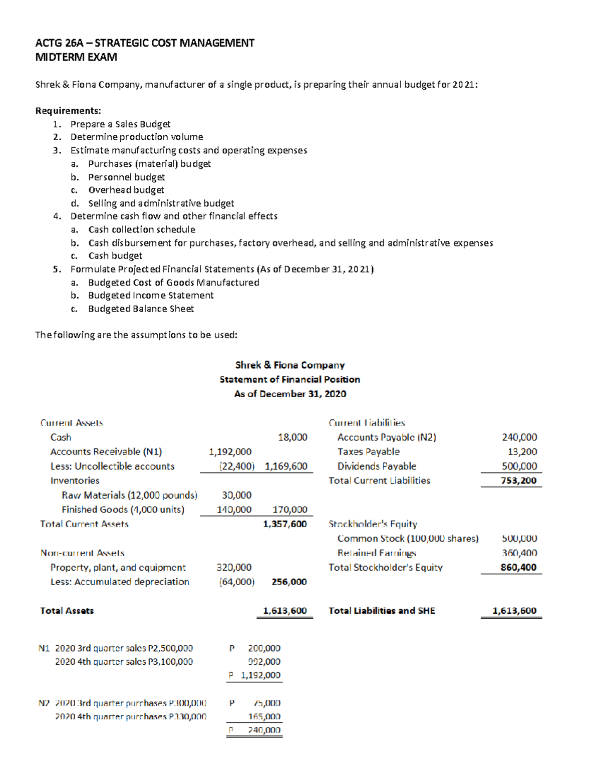 ACTG 26A Midterm - Lectures and notes for your final exams - ACTG 26A ...
