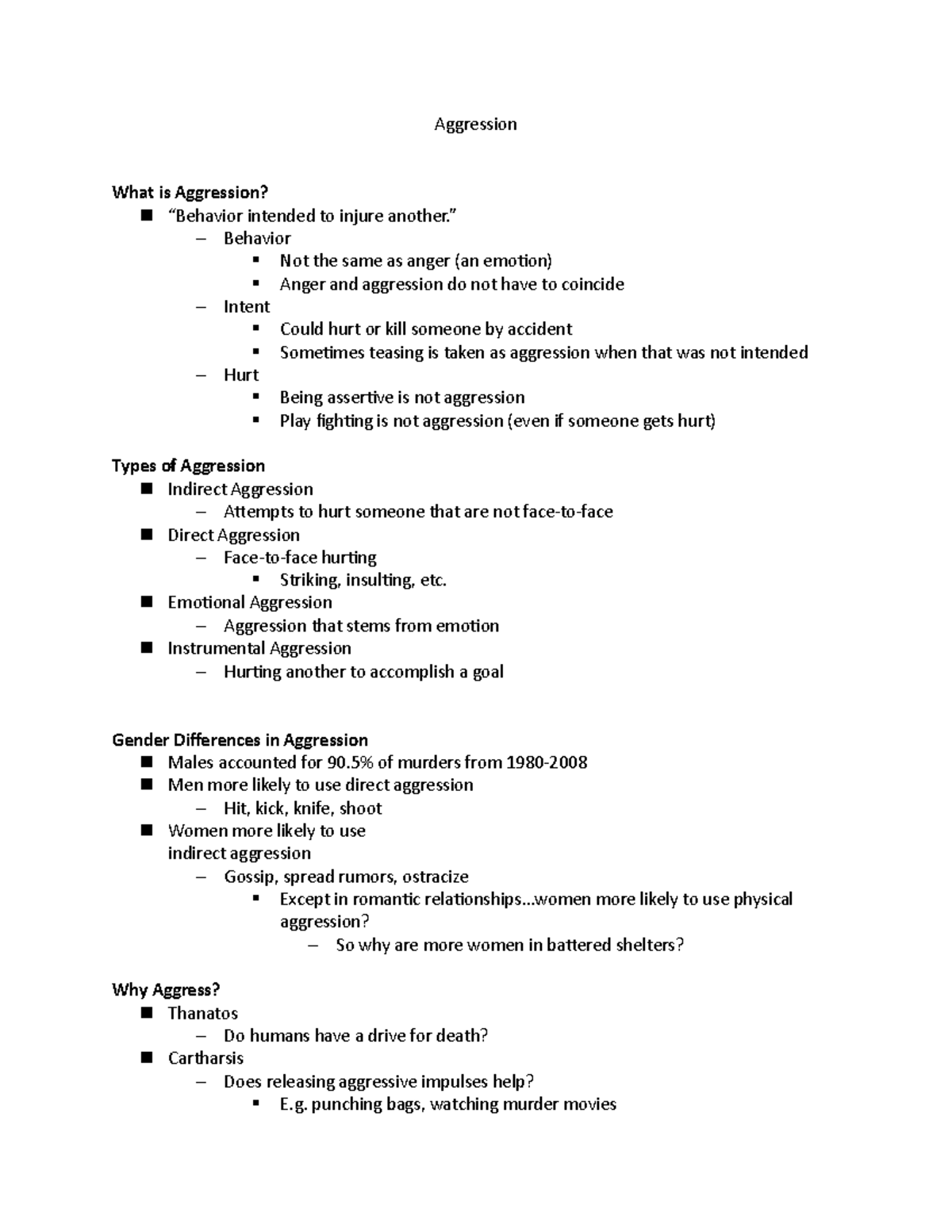 Aggression - Aggression What is Aggression? “Behavior intended to ...