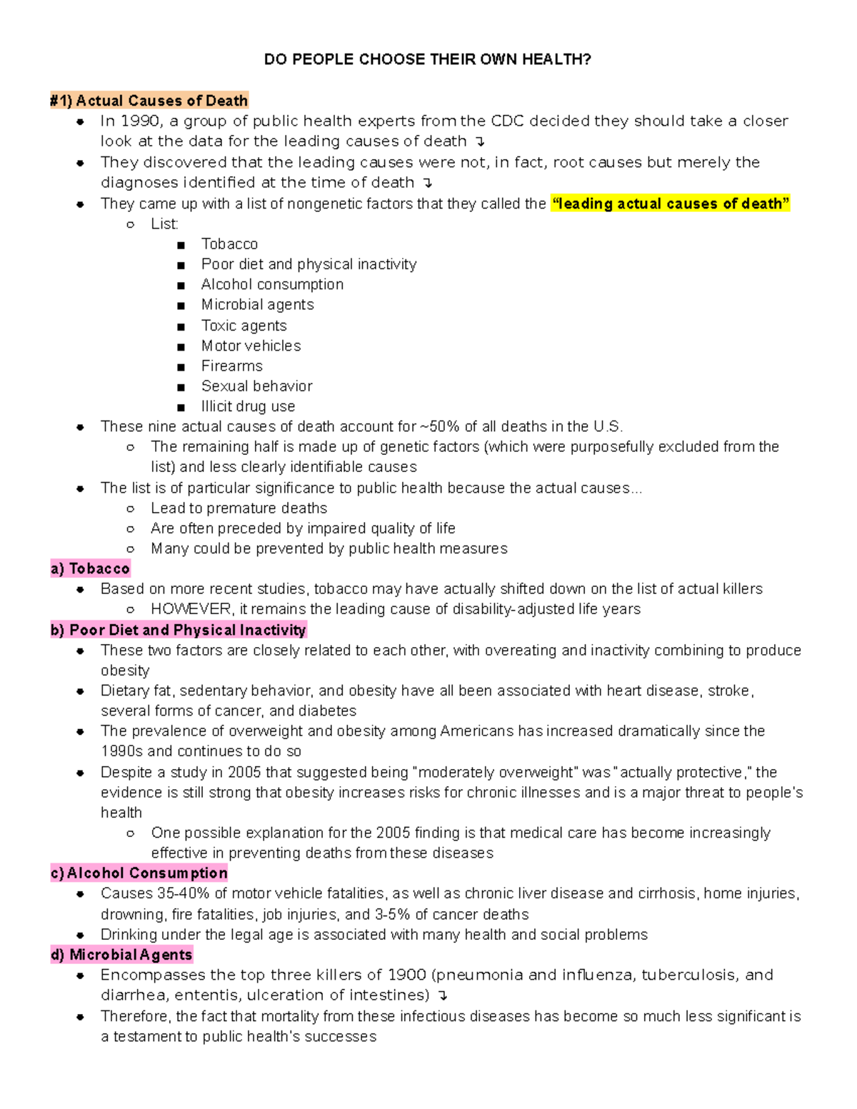 Chapter 13: Do People Choose Their Own Health? - DO PEOPLE CHOOSE THEIR ...