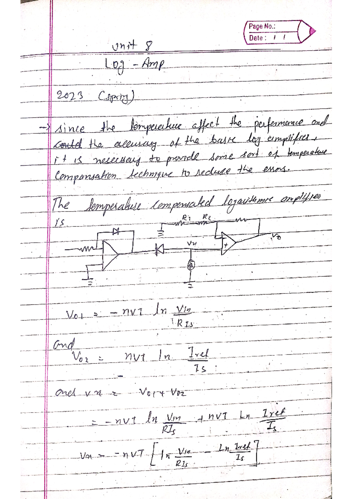 Log-amp assignment 8 - old questions solved - Electronic Device and ...