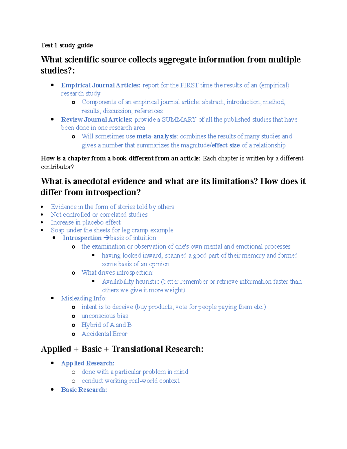 Test 1 study guide - Test 1 study guide What scientific source collects ...
