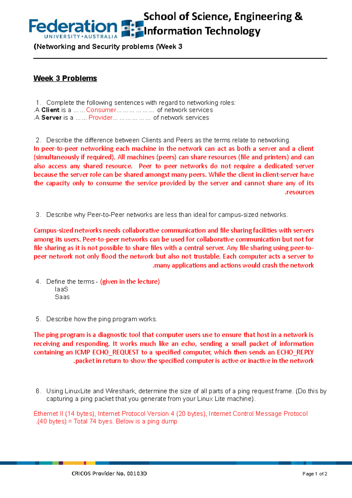 Week 3 - Problem Sheet Solution - (Networking and Security problems ...