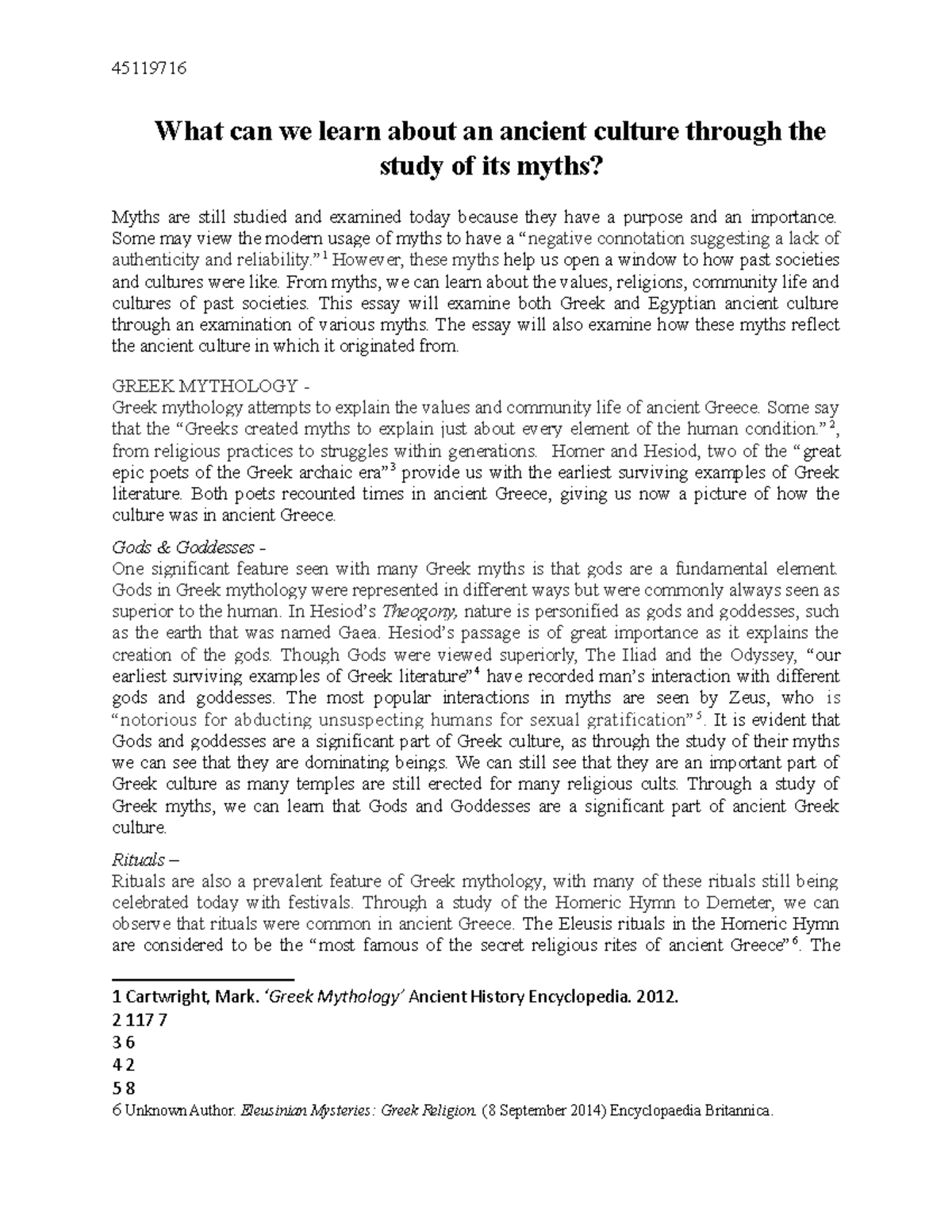 Ancient History Final Essay - What can we learn about an ancient ...