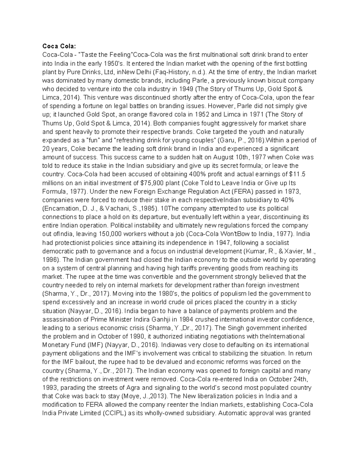 Assignment 2 - Lecture Notes - Coca Cola: Coca-Cola - “Taste the ...