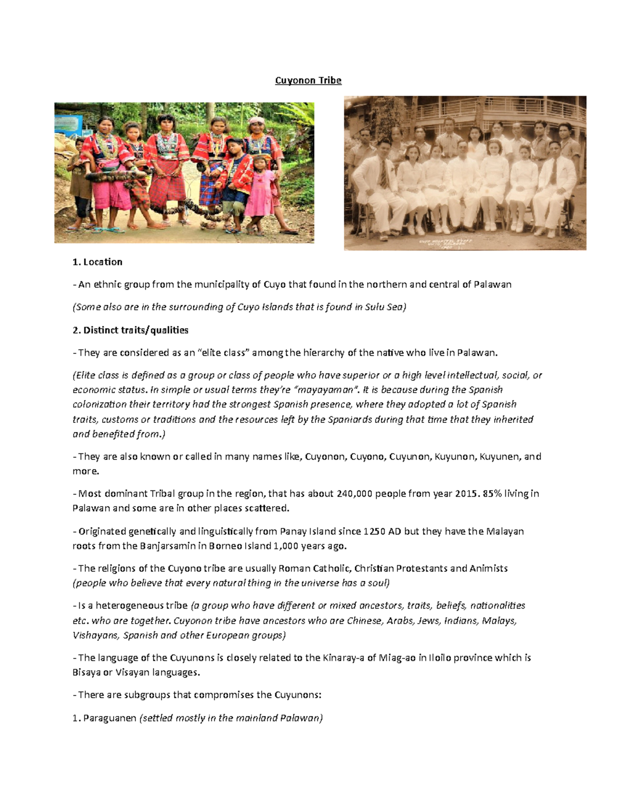 Cuyonon Palawan Hill Tribe - Cuyonon Tribe Location An ethnic group ...