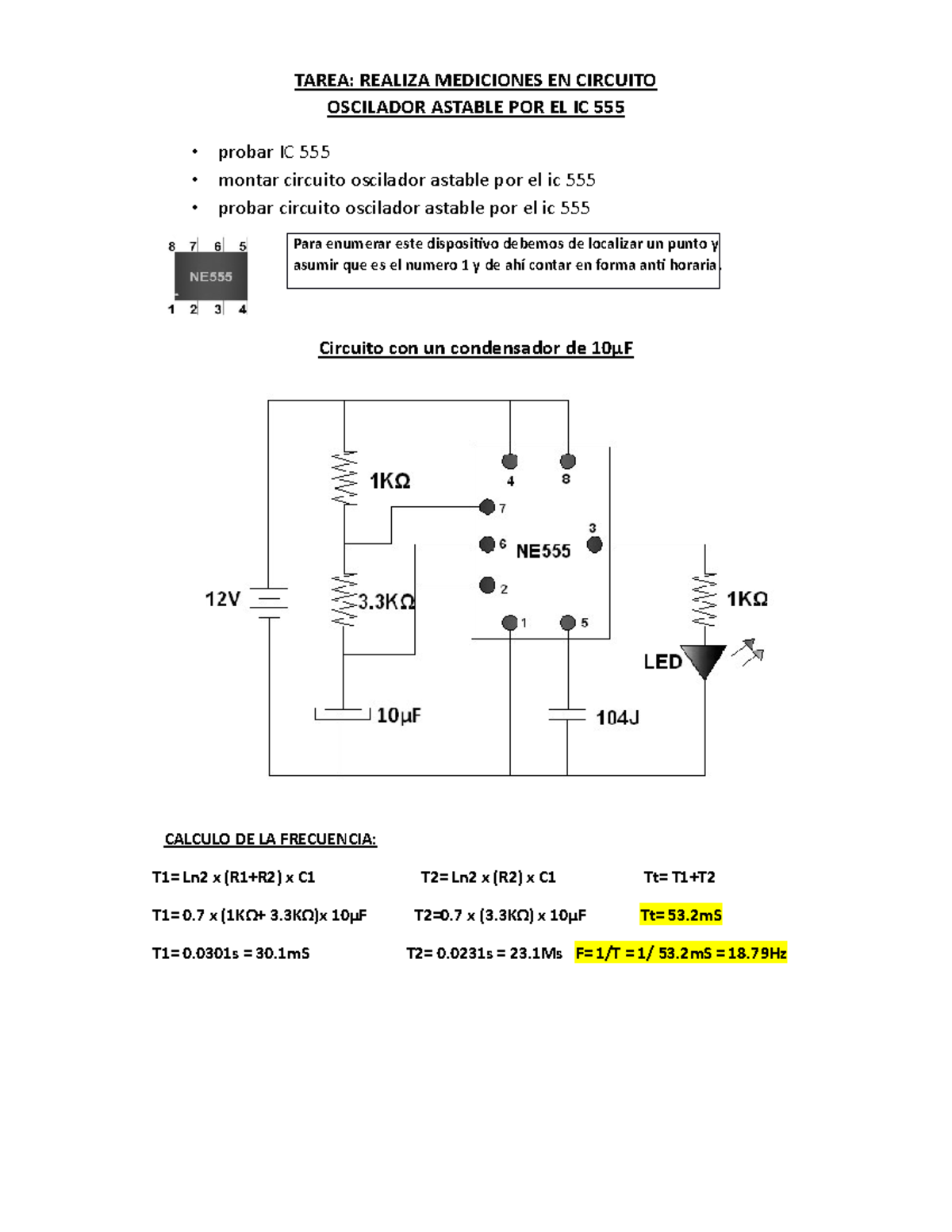Taller 555 - TAREA: REALIZA MEDICIONES EN CIRCUITO OSCILADOR ASTABLE ...