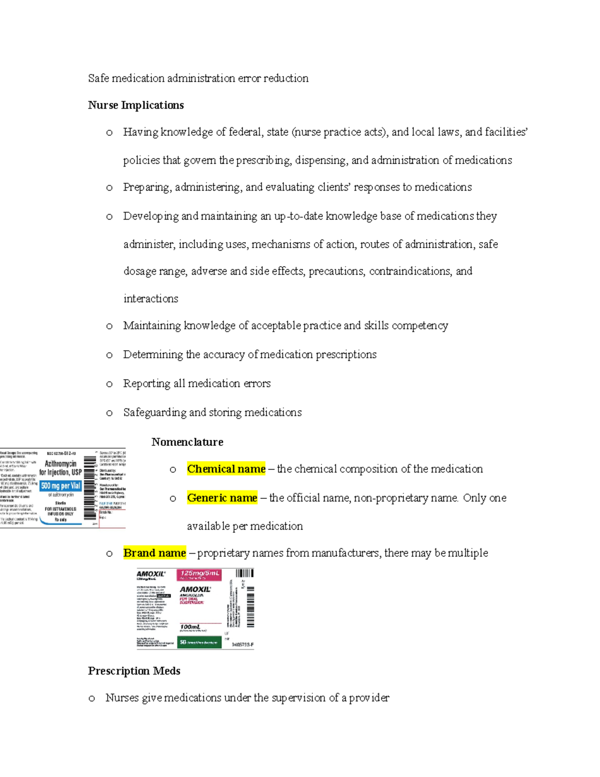 Safe medication administration - Only one available per medication o ...