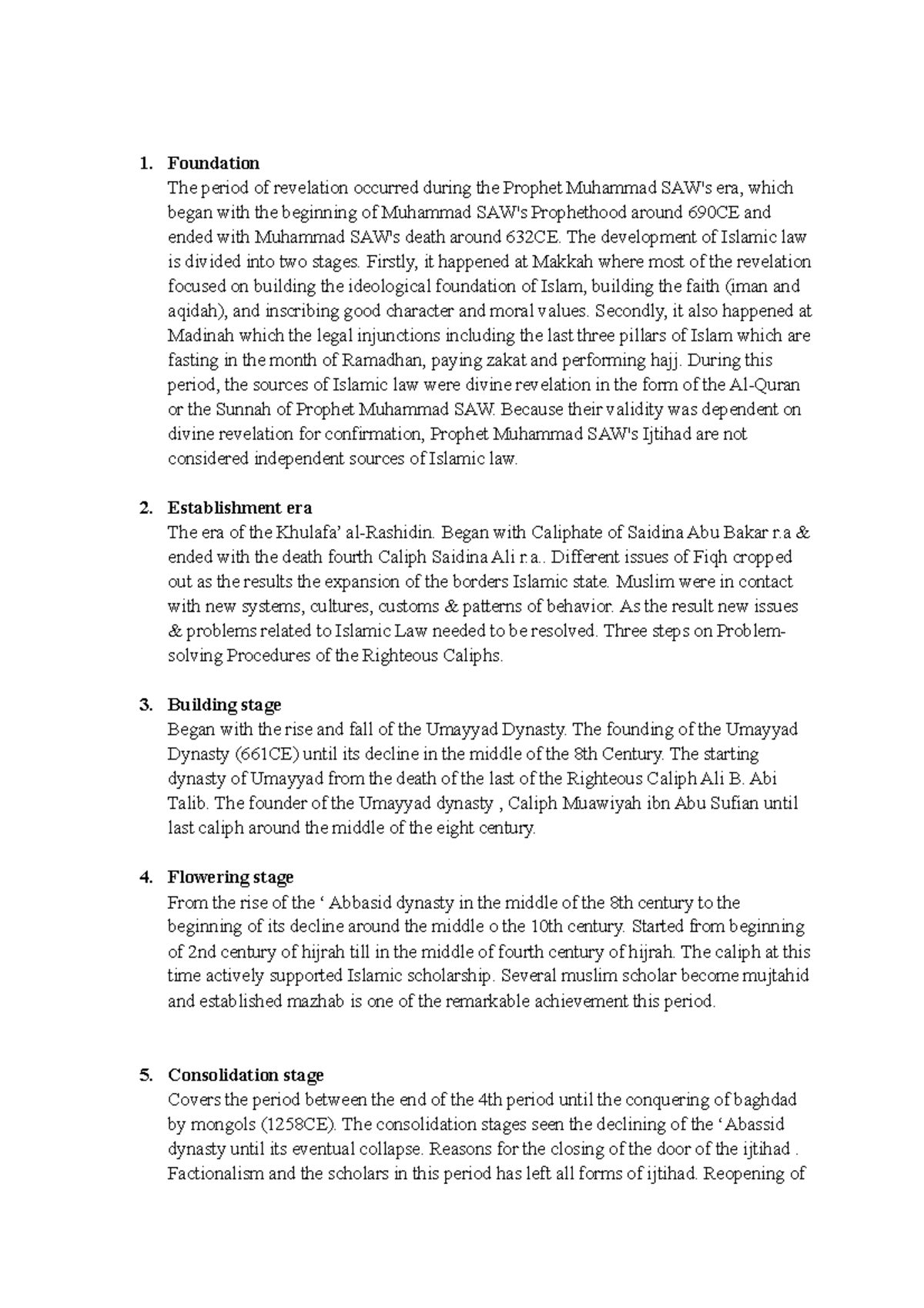 Isb542 notes - Foundation The period of revelation occurred during the ...