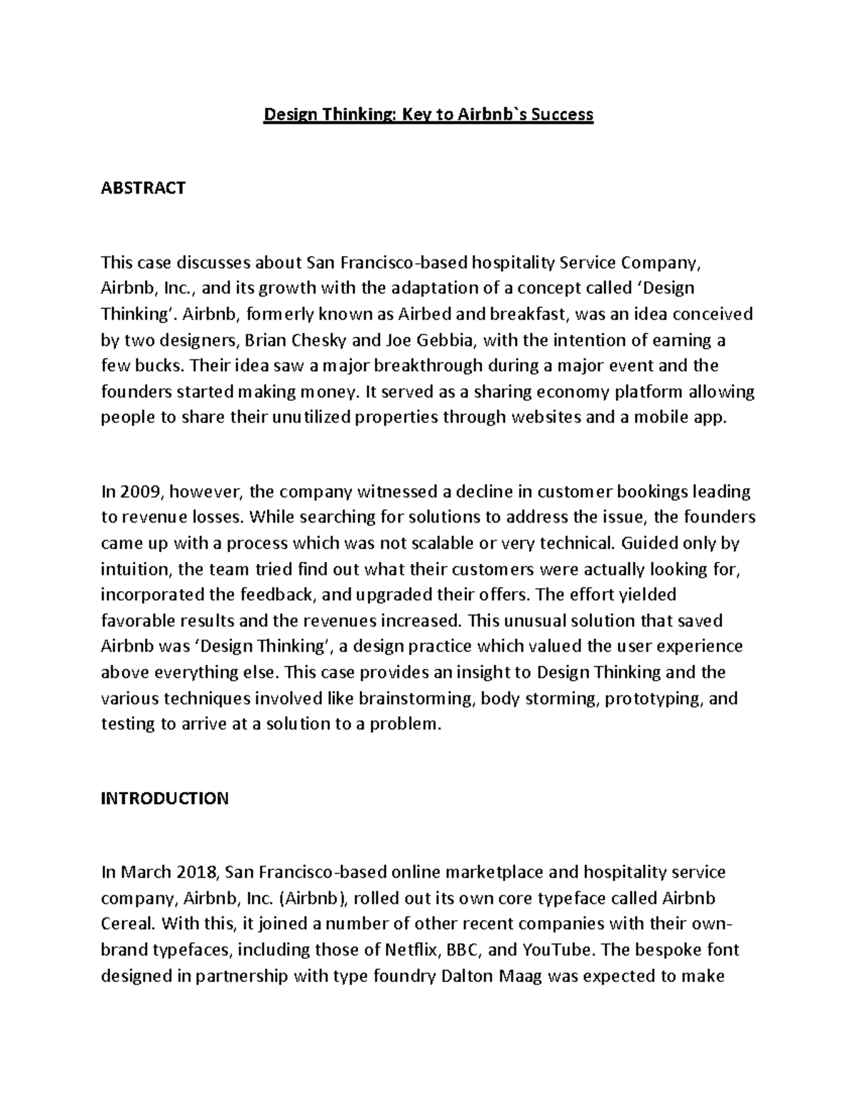 Case study 10 - ANYTHING - Design Thinking: Key to Airbnb`s Success ...