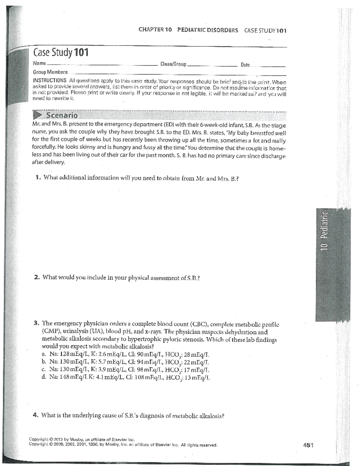 Pyloric Stenosis Case Study MNB - RNSG 2535 - Studocu