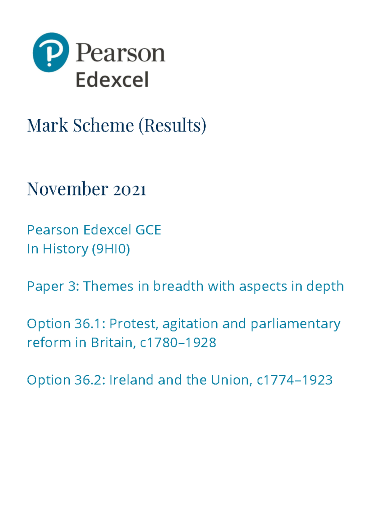 Hisotry source page 8 and 9 - Mark Scheme (Results) November 2021 ...