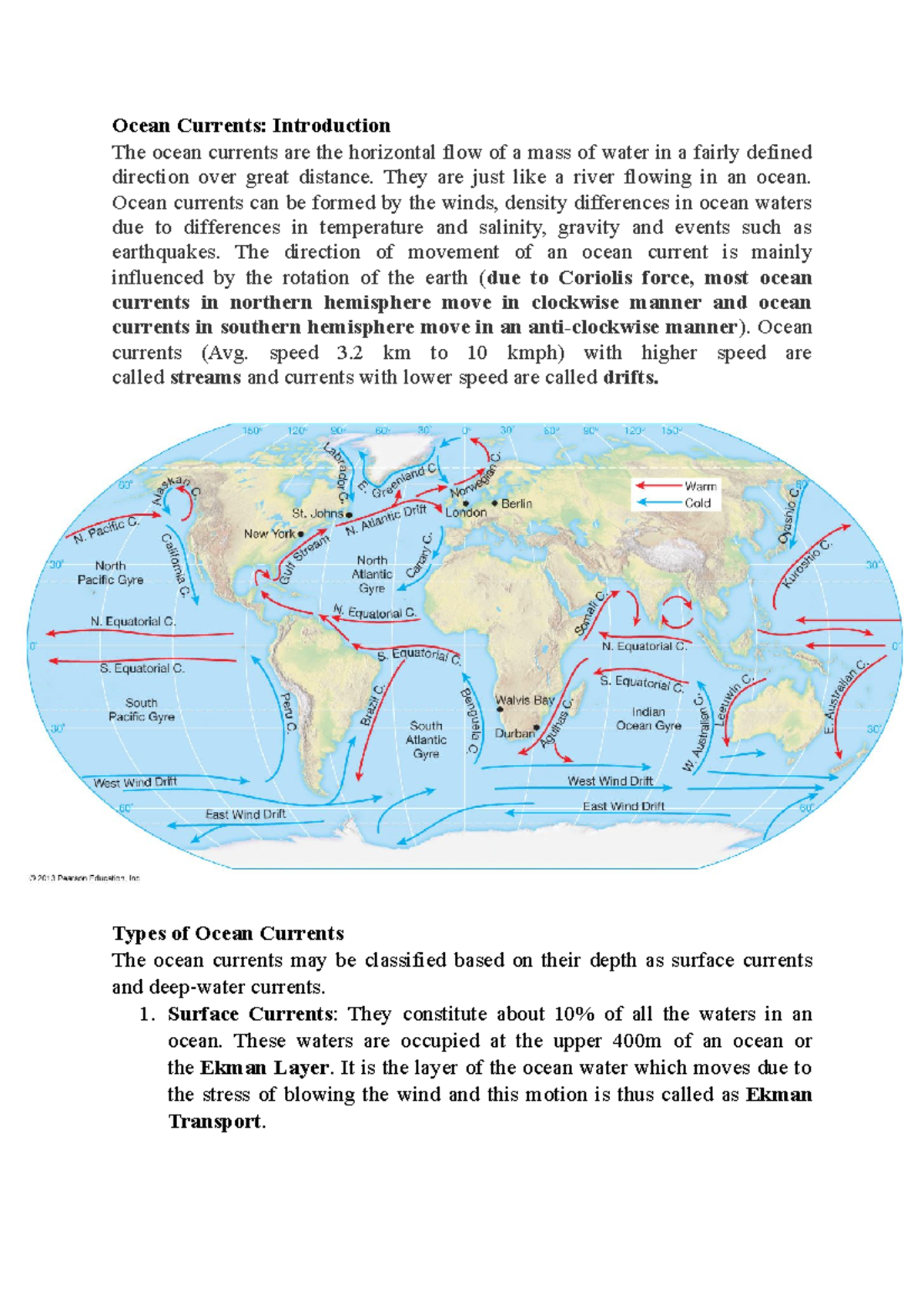 Ocean Currents - They are just like a river flowing in an ocean. Ocean ...