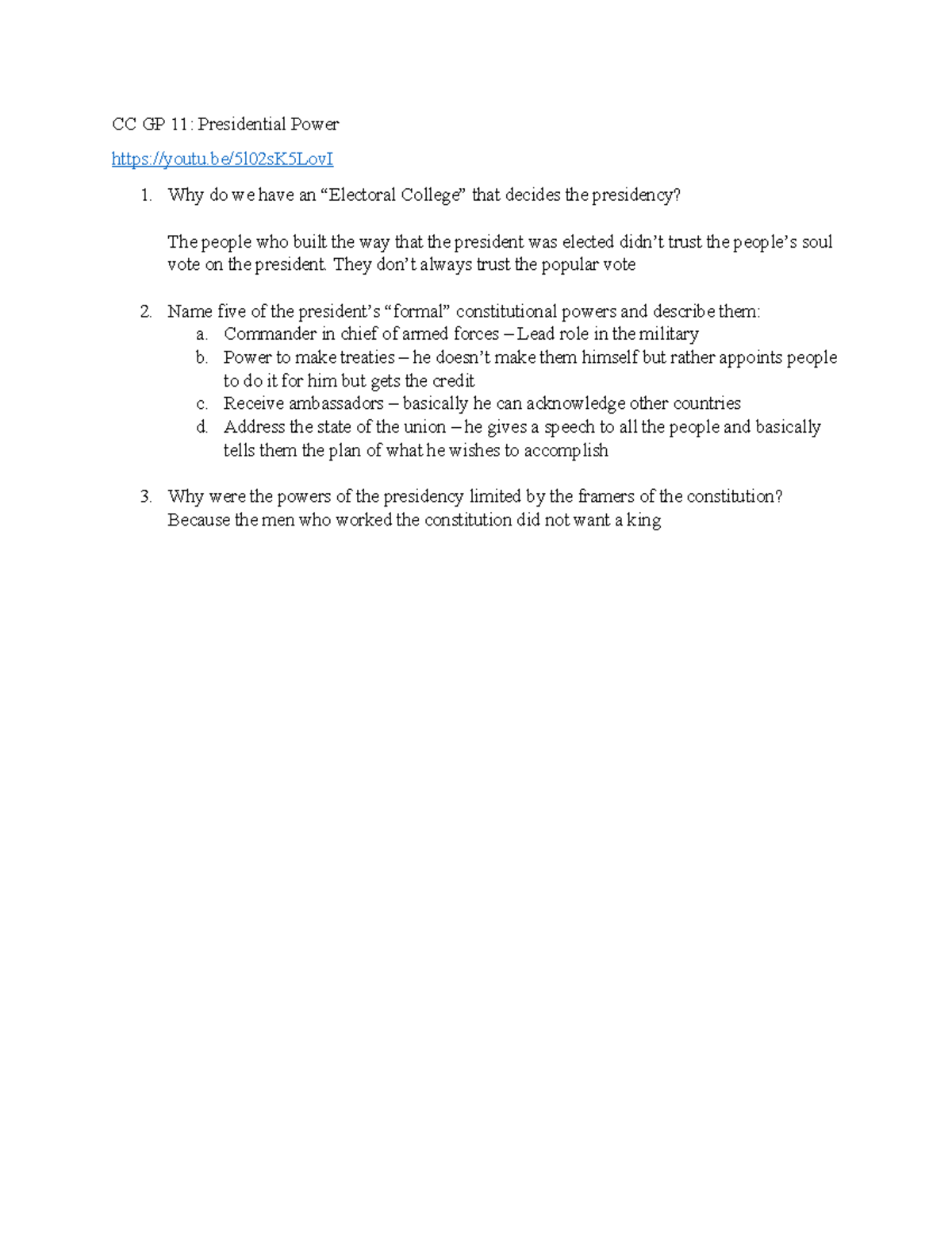 CC GP 11 Presidential Power 1 - CC GP 11: Presidential Power youtu ...