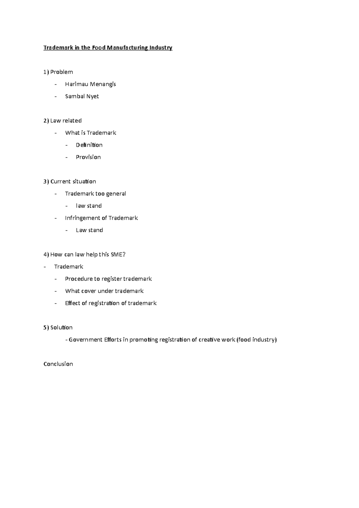 Trademark in the Food Manufacturing Industry - Trademark in the Food ...