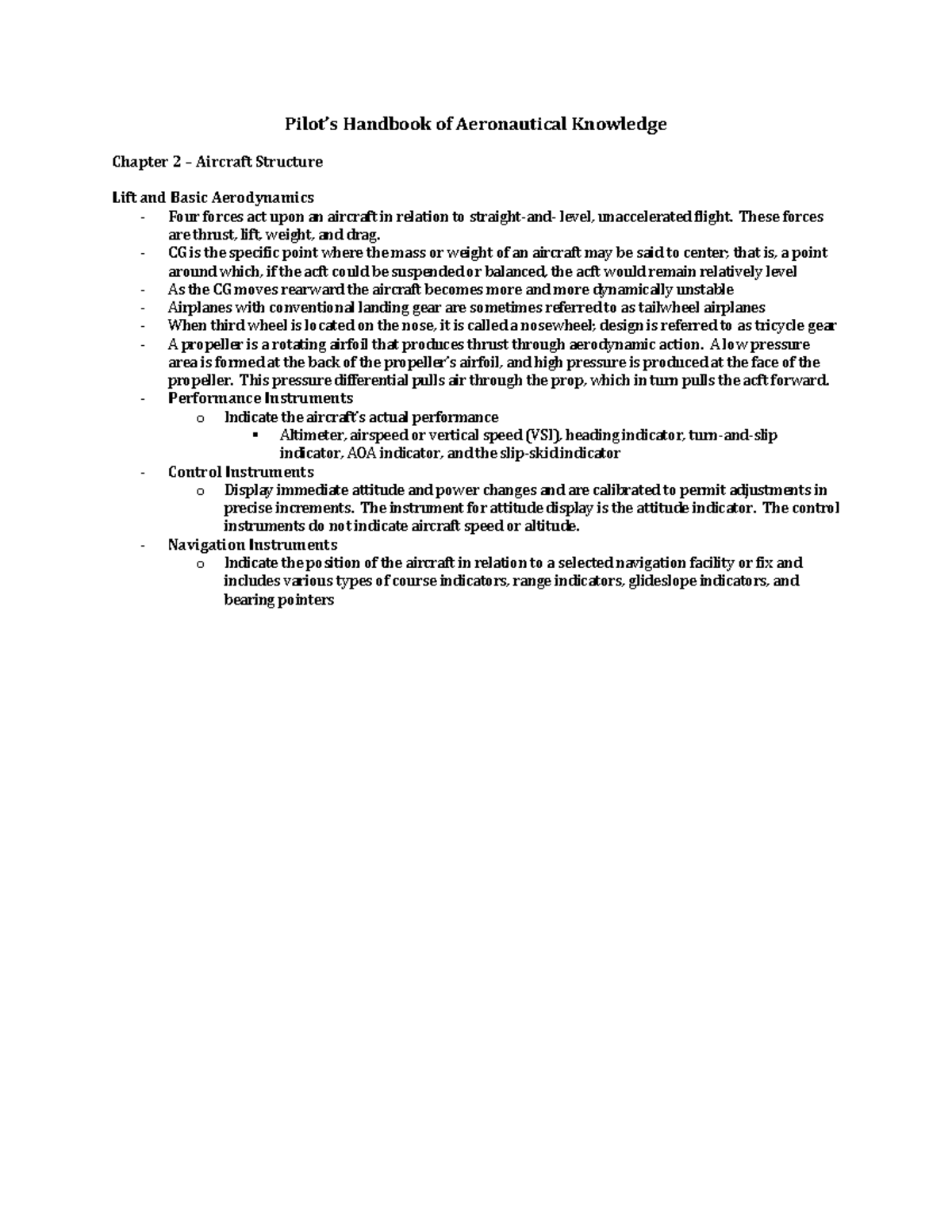 3 - For aviation students knowlege review - Pilot’s Handbook of ...