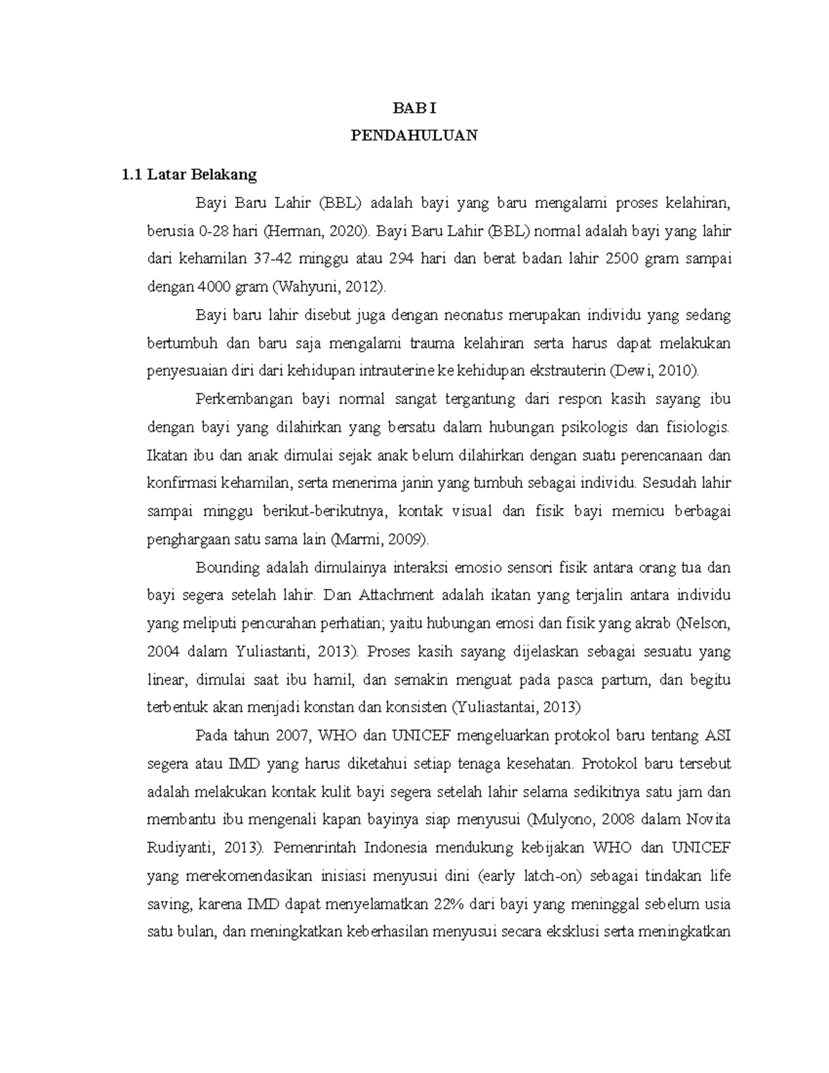 BAB 2 BBL - Medikal bedah - BAB I PENDAHULUAN 1 Latar Belakang Bayi ...