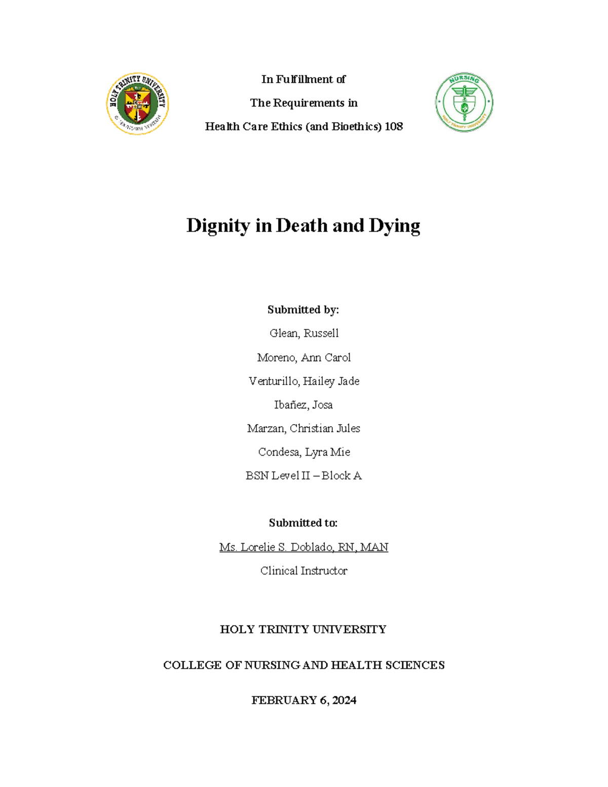 Death-AND- Dying - Notes - In Fulfillment of The Requirements in Health ...
