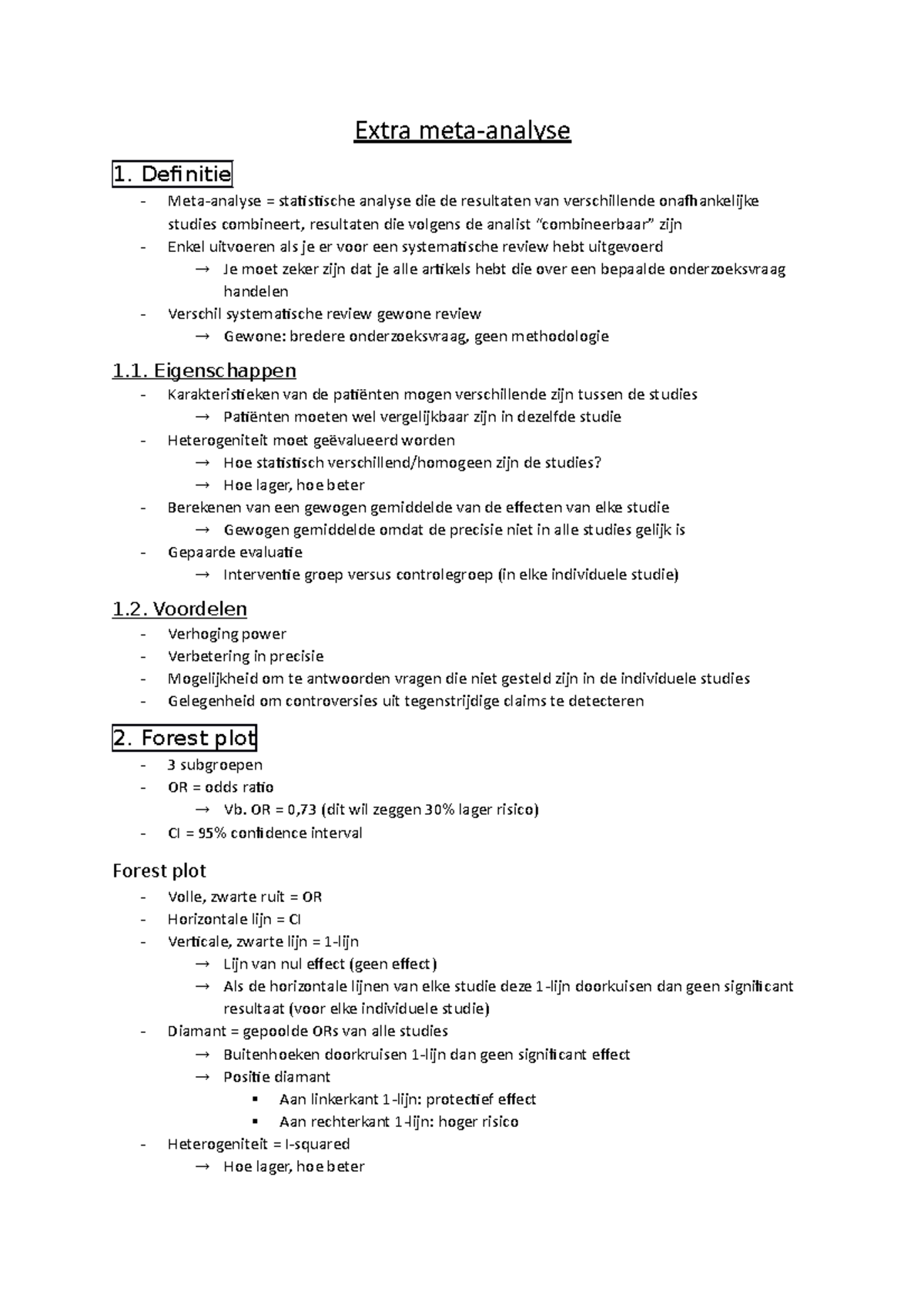 Meta-analyse - Extra meta-analyse 1. Definitie Meta-analyse ...