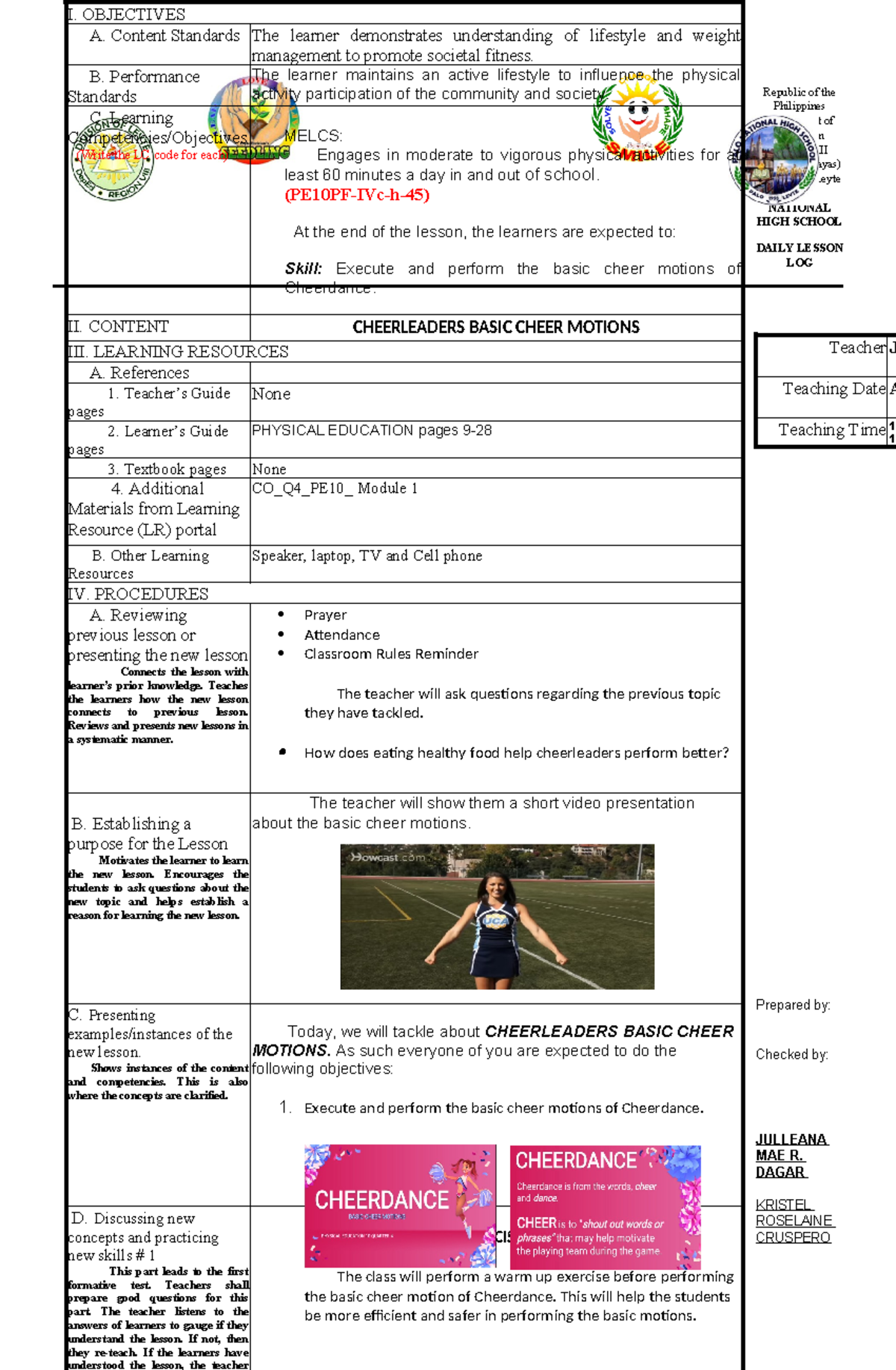 Final DEMO Cheerdance ( Basic Cheer Motions) - Republic of the ...