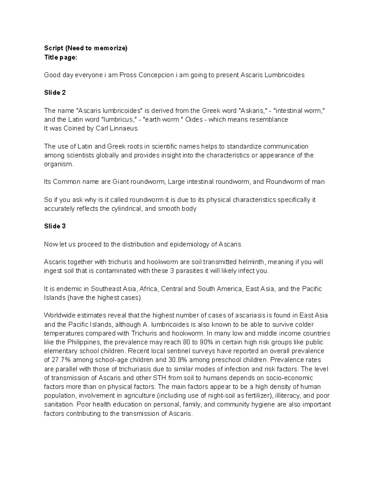 Script (Need to memorize)-1 - Script (Need to memorize) Title page ...