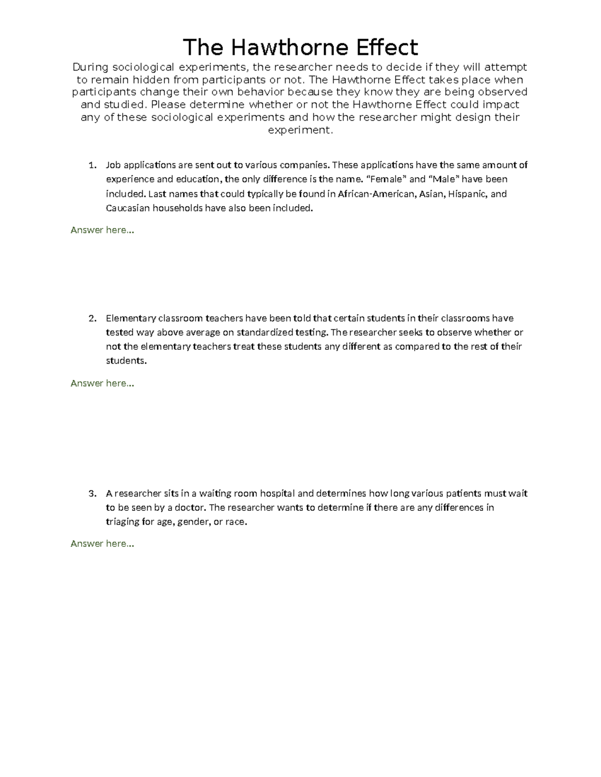 The Hawthorne Effect -dae6fa - The Hawthorne Effect During sociological ...