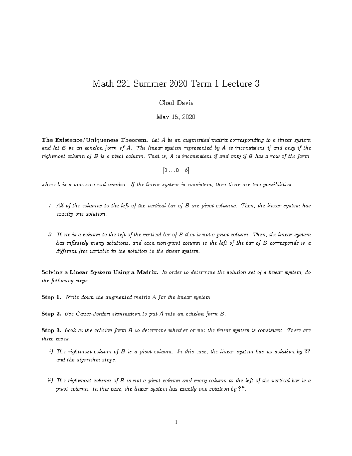 Math 221 S20 T1 Lecture 3 - Math 221 Summer 2020 Term 1 Lecture 3 Chad ...