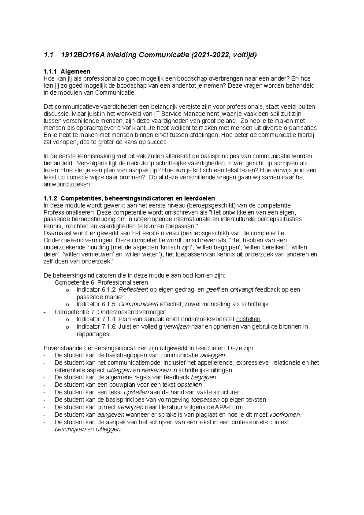 2021 Leswijzer Inleiding Communicatie (003) - Copy - 1 1912BD116A ...